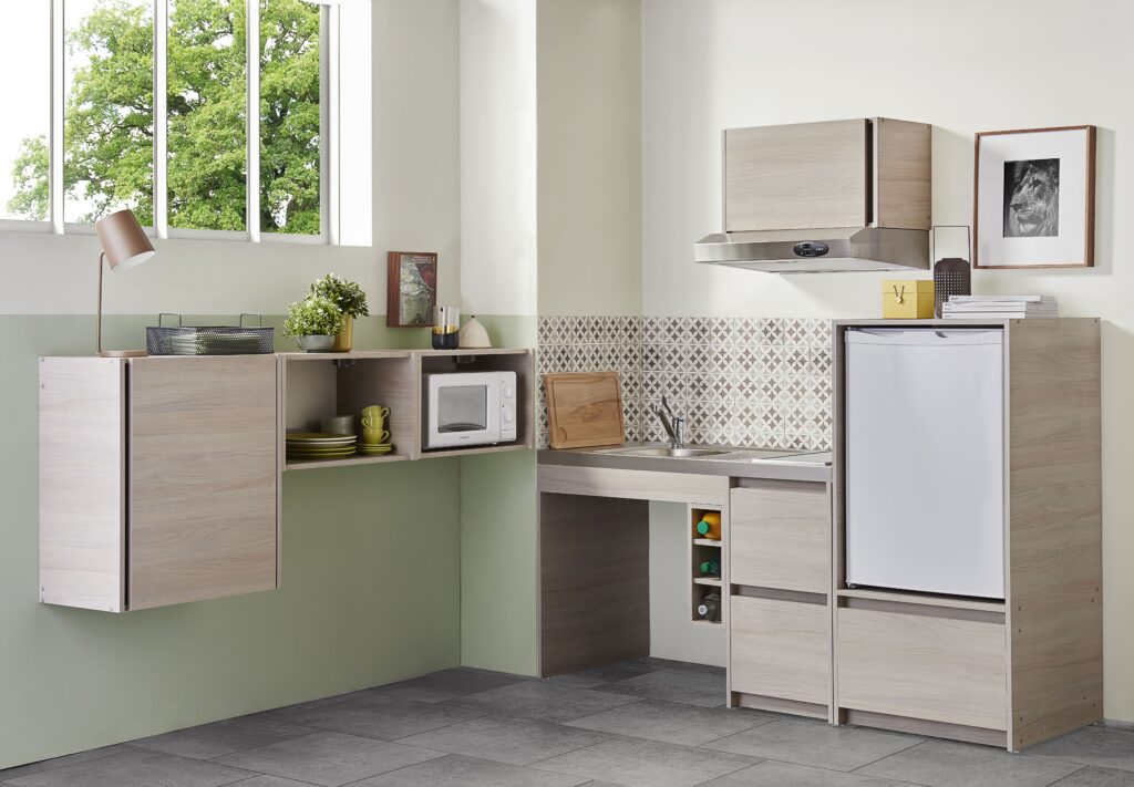 Afsluitbare compacte keuken. Kitchenette-line | Rollo curved